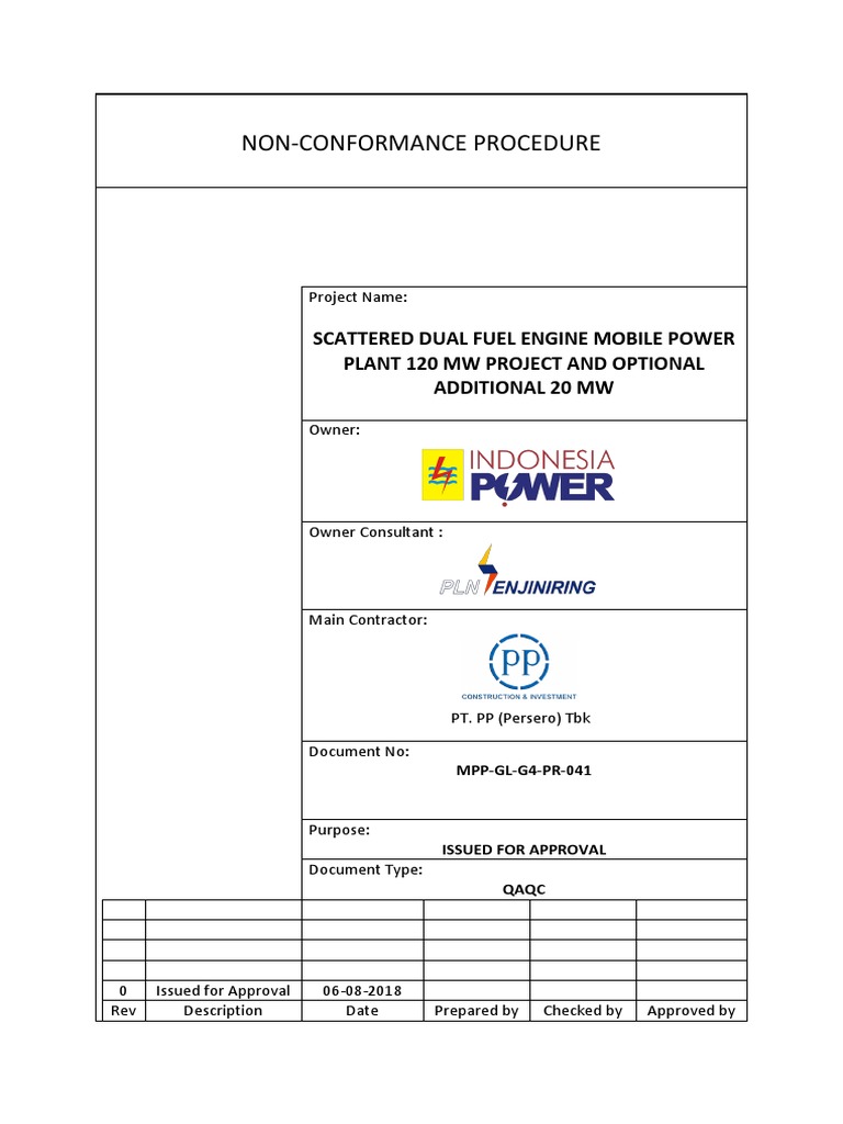 Contoh Prosedur NCR - PT PP | PDF