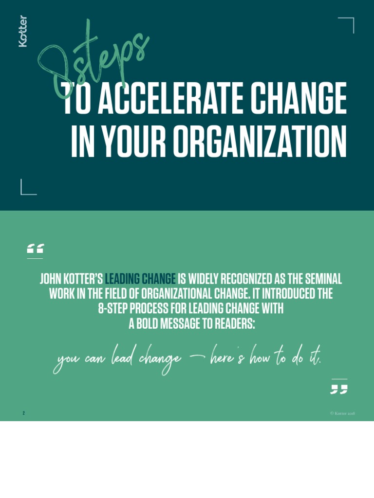 8 Steps Ebook Kotter 2018 | PDF | Motivation | Motivational