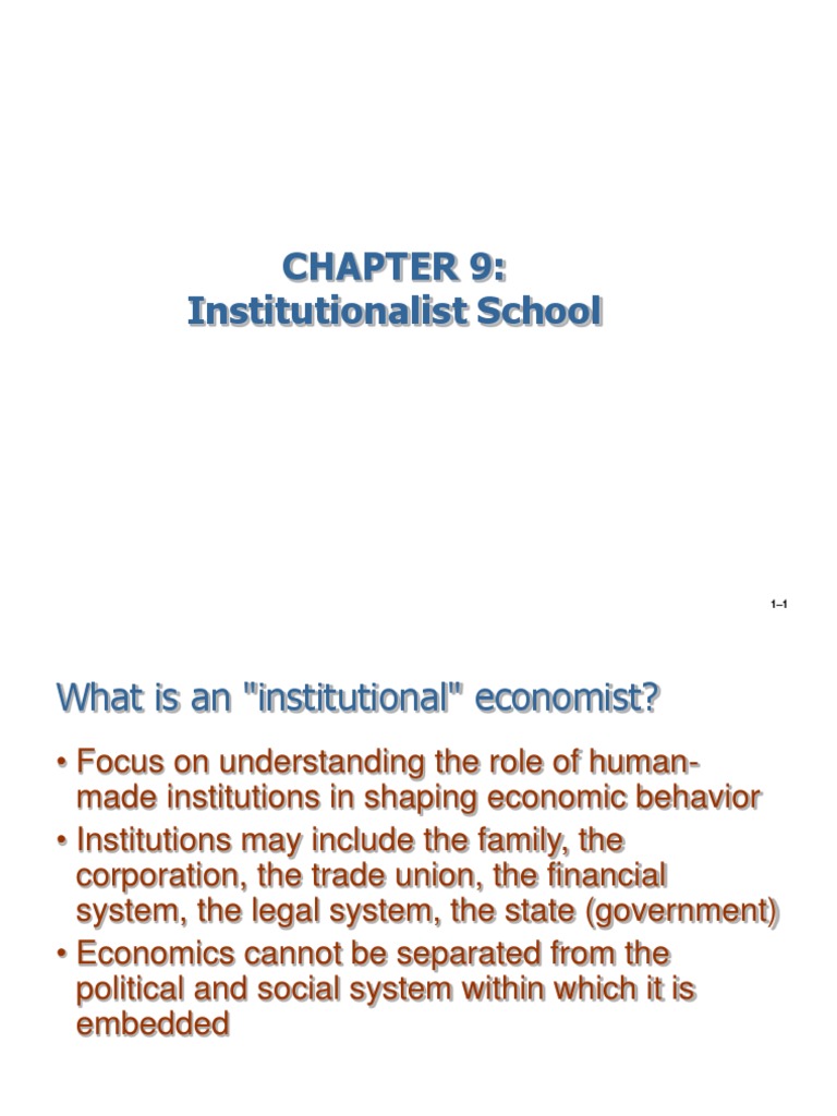 09 Institutionalist School | PDF | Thorstein Veblen | Institutional ...
