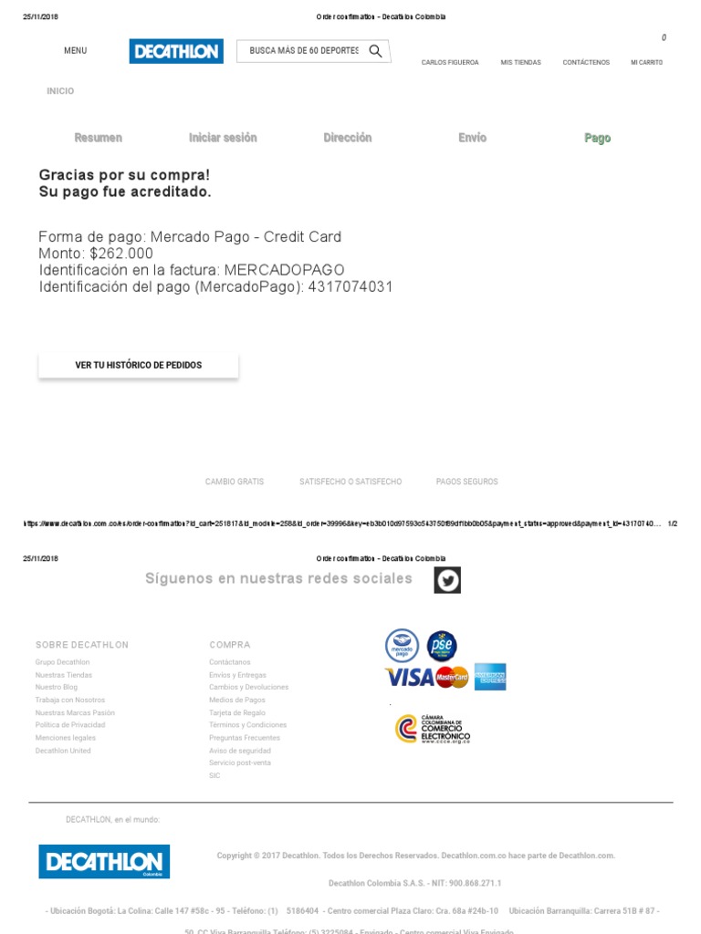 Order Confirmation - Decathlon Colombia | PDF | Business
