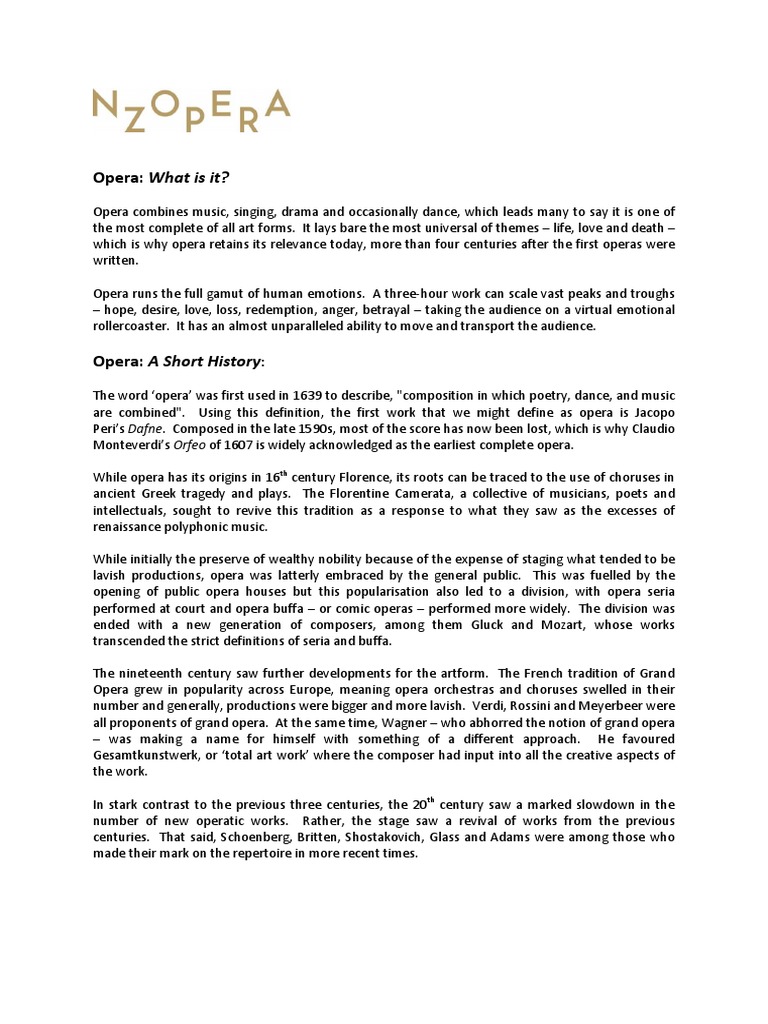 Opera What Is It | PDF | Opera | Classical And Art Music Traditions