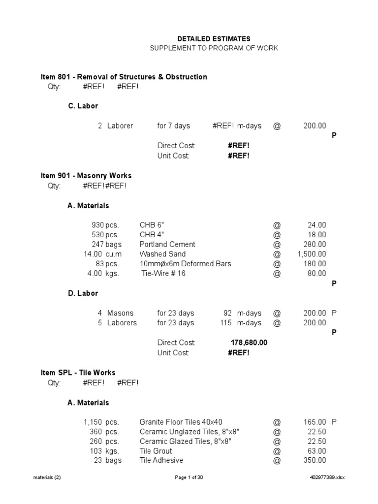 Item 801 - Removal of Structures & Obstruction: Supplement To Program ...