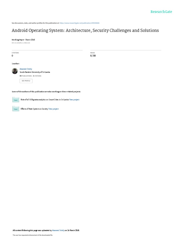 Android Operating System Example | PDF | Android (Operating System) | Cryptography