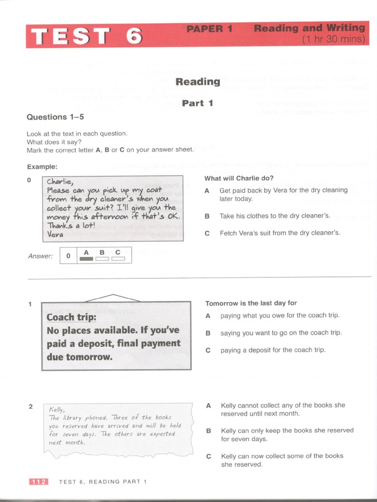 Test 6 Reading&Writing Pearson | PDF