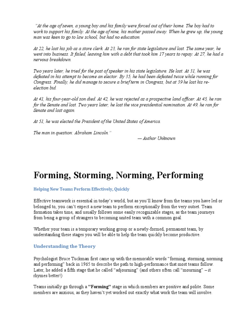 Forming, Storming, Norming, Performing: Understanding The Theory | PDF ...
