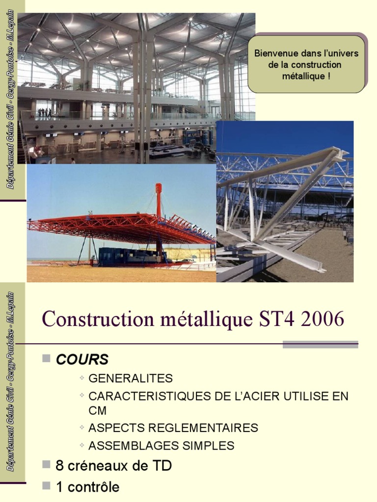 Cours Construction Metallique | PDF | Résistance des matériaux | Flambage