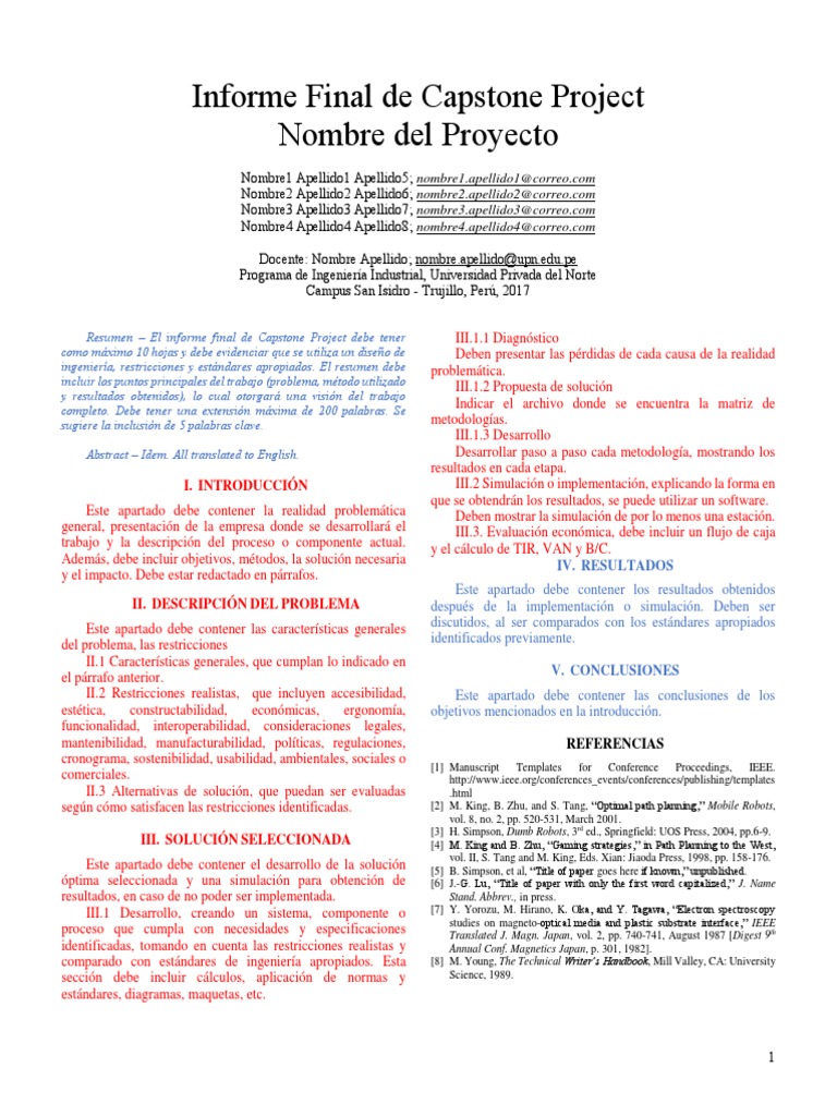 Informe Final de Proyecto Capstone | PDF | Simulación | Software