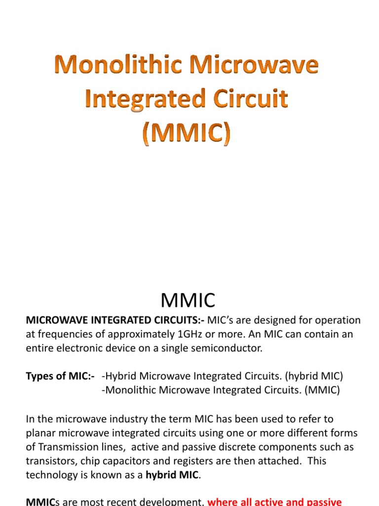 Mmic 1 | PDF | Integrated Circuit | Electronic Circuits