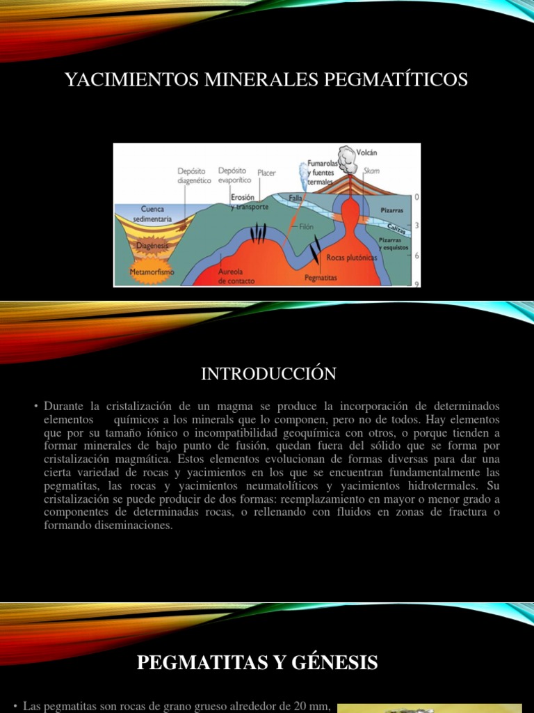 Yacimientos Minerales Pegmatiticos | PDF | Minerales | Roca (geología)