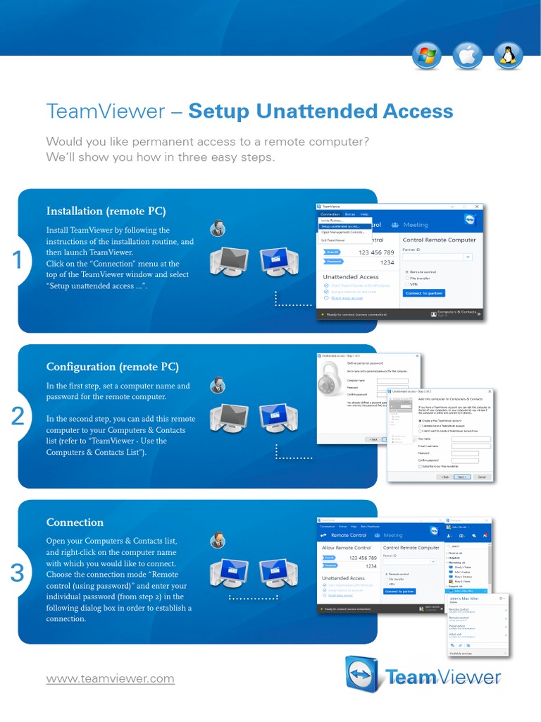 TeamViewer Unattended Access Guide | PDF | Computers