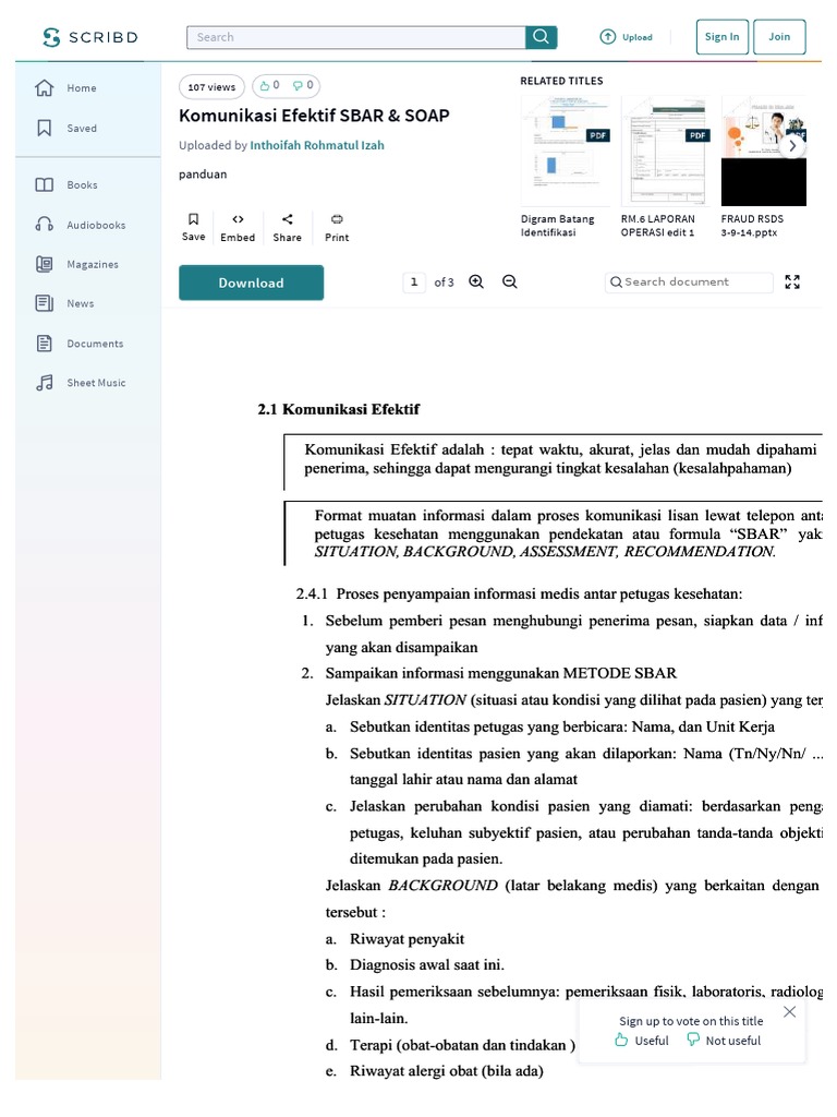 Komunikasi Efektif Sbar-Soap | PDF