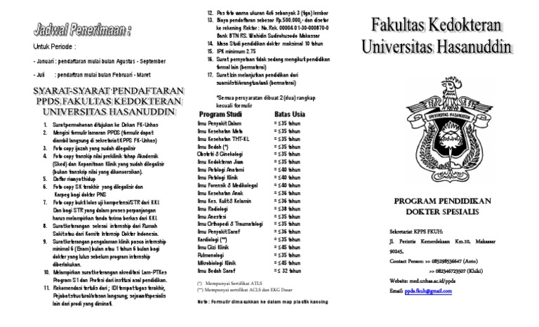 Persyaratan Pendaftaran PPDS UNHAS PDF | PDF