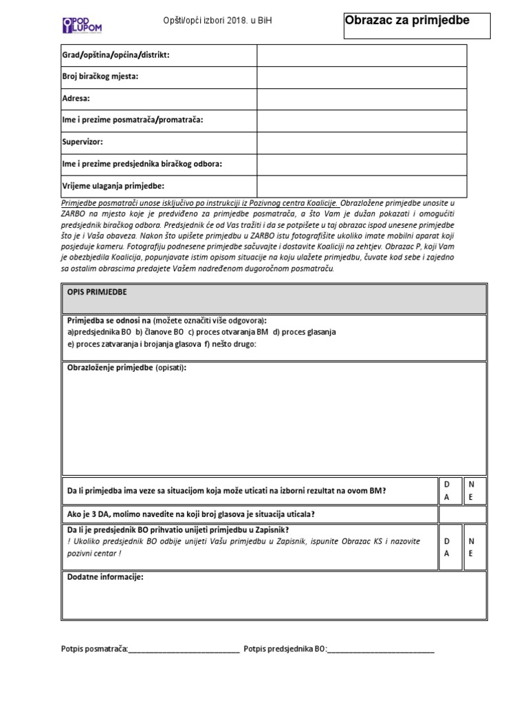 P Obrazac 2018 Za Trening PDF | PDF