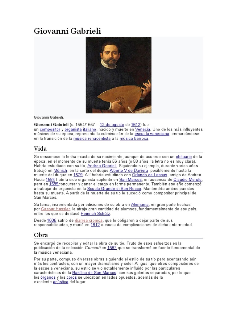 Giovanni Gabrieli: Maestro Veneciano | PDF