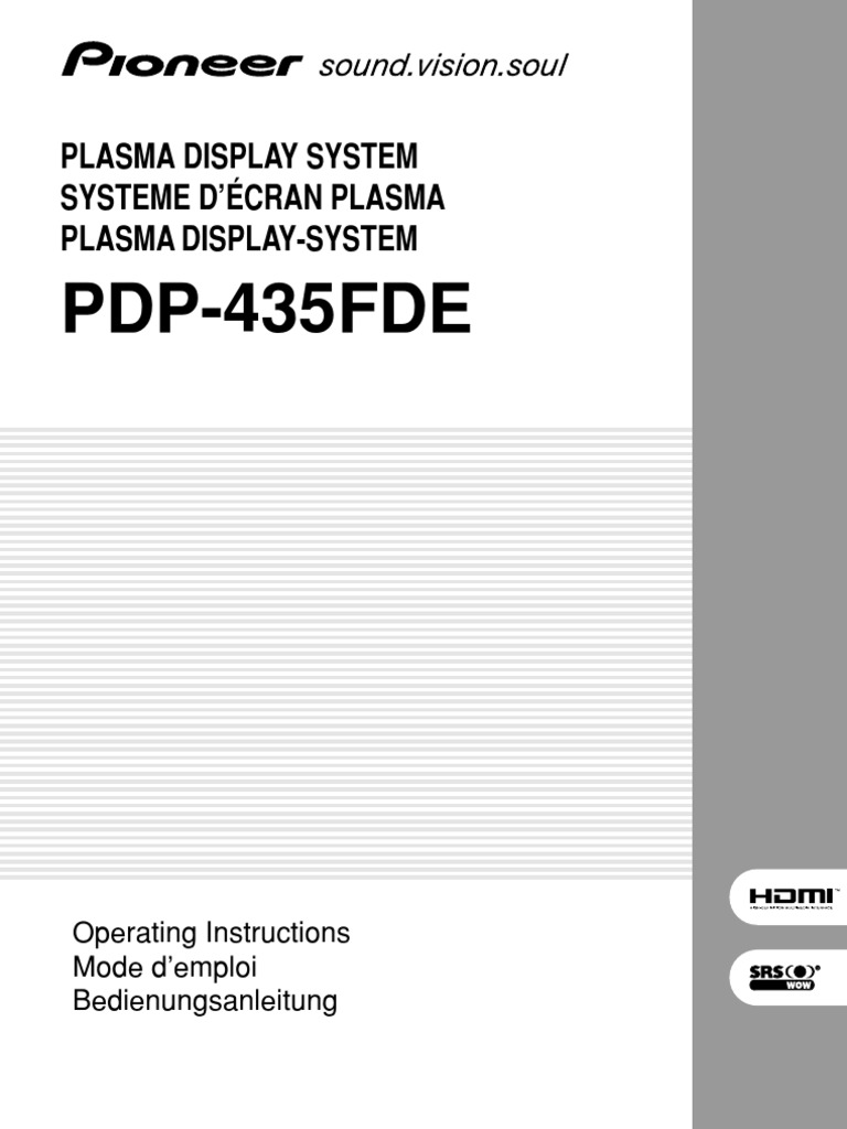 Pdp-435fde Manual en FR de | PDF | Ac Power Plugs And Sockets | Mains ...