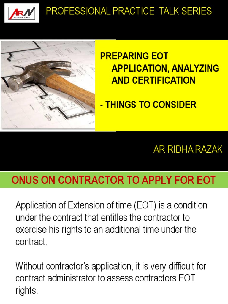 Research On Preparing Eot Application, Analyzing and Certification by Ar Ridha Razak | PDF ...