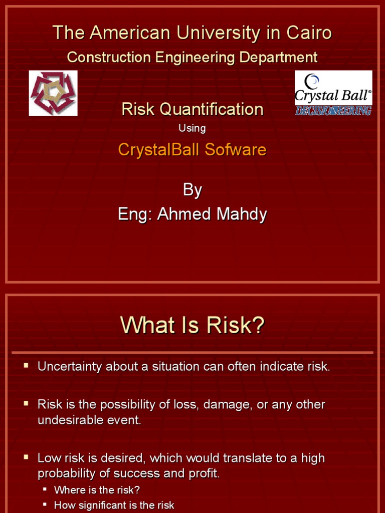 Crystal Ball Presentation | PDF | Risk | Simulation