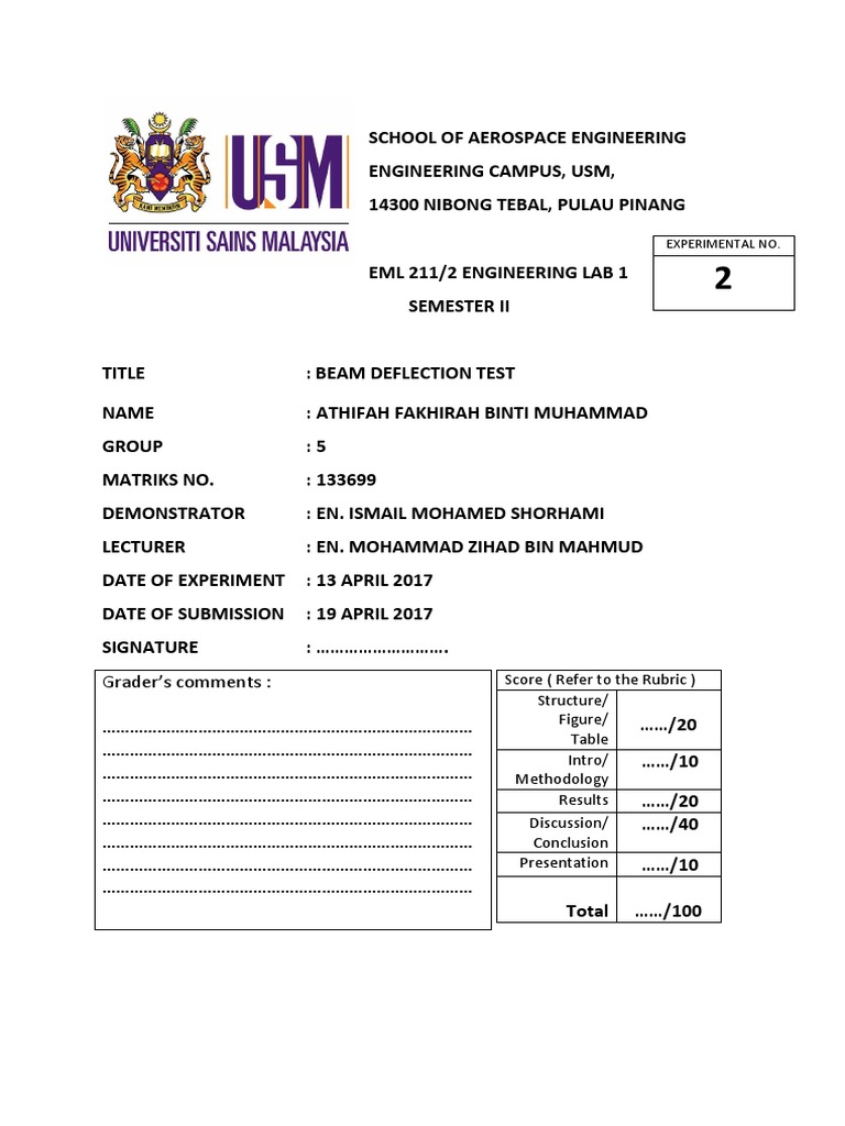 Example 2 - Bending Test | PDF | Beam (Structure) | Young's Modulus