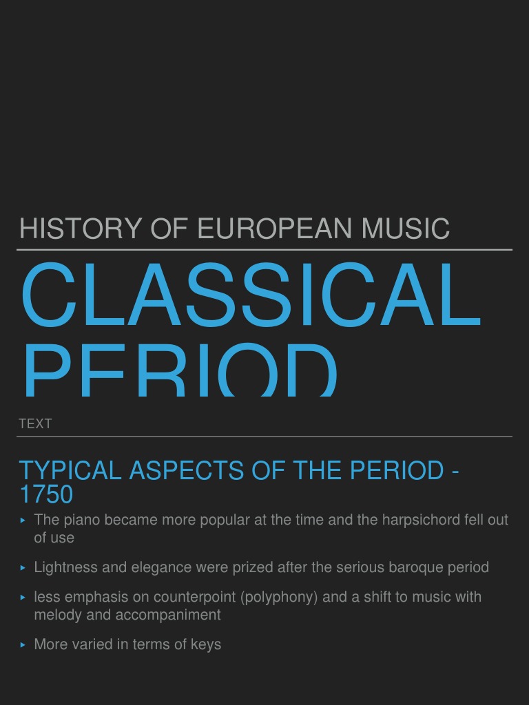 History of European Music: Classical Period | PDF