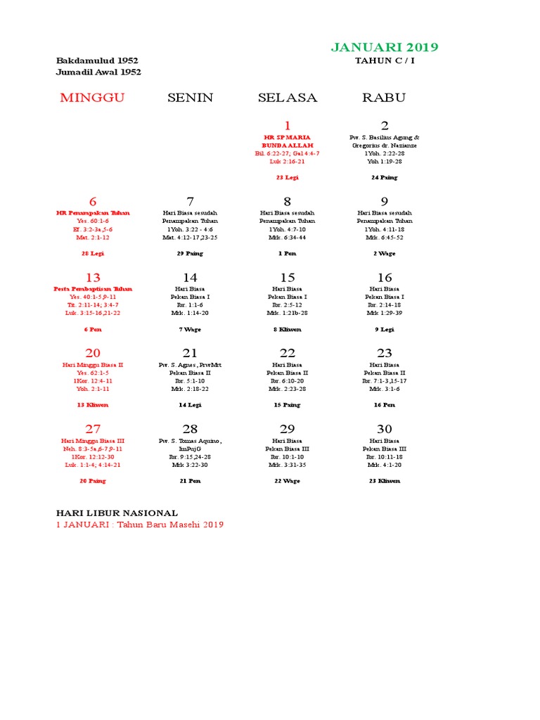 Kalender Liturgi Katolik 2025 | PDF | Agama & Spiritualitas
