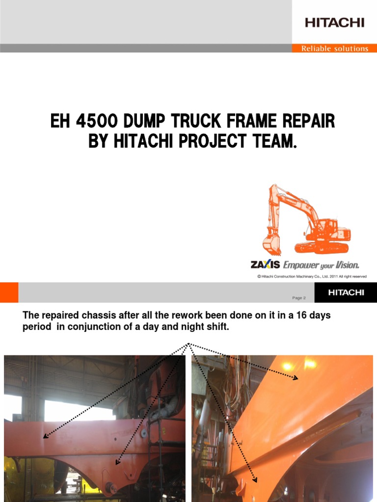 Hitachi EH 4500 Dump Truck Frame Repair | PDF | Welding | Construction
