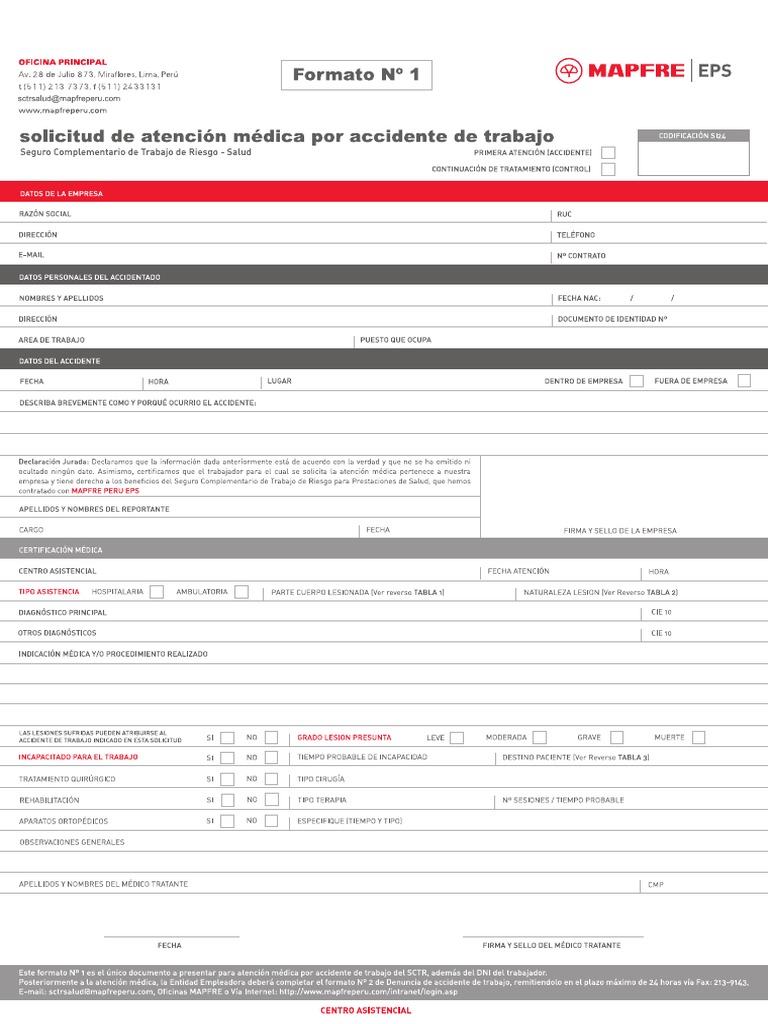 Mapfre Formato 1 SCTR | PDF