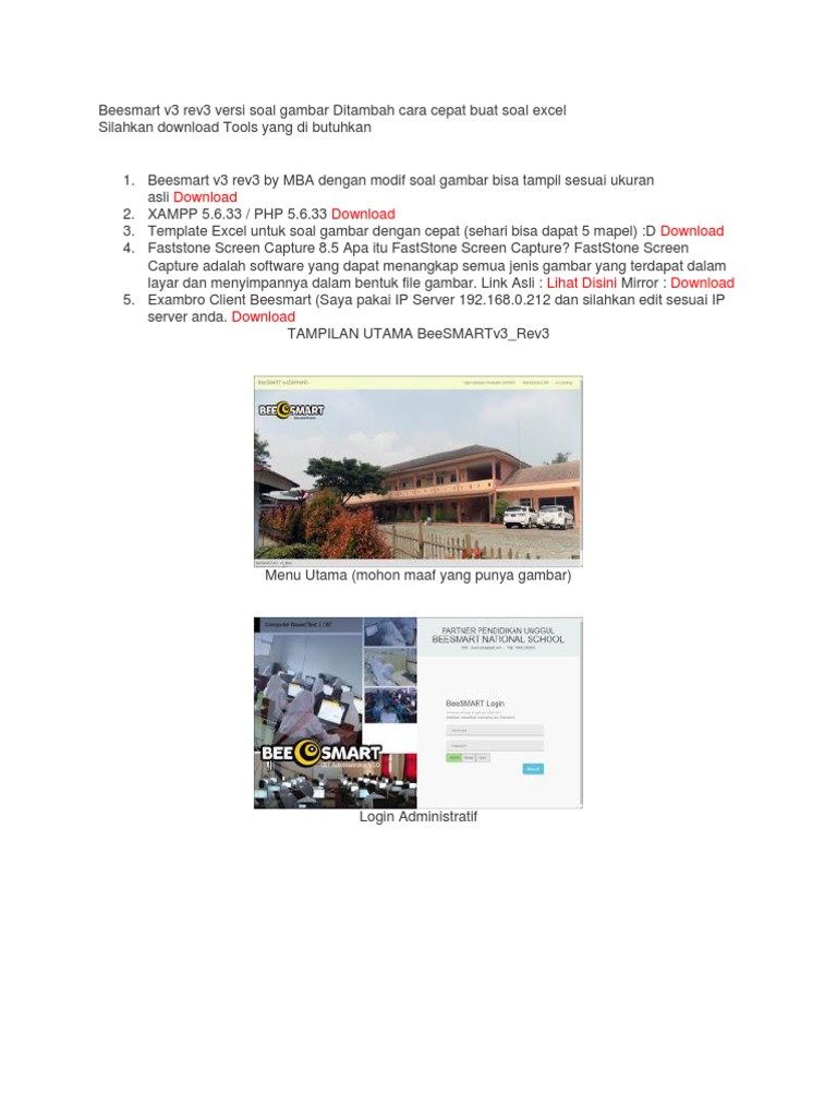 Beesmart v3 Rev3 Versi Soal Gambar Ditambah Cara Cepat Buat Soal Excel | PDF