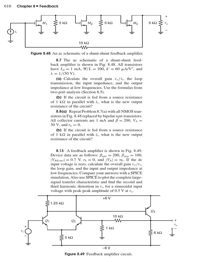 Ejercicios Del Capitulo Reaimentacion de Analysis and Design of Analog Integrated Circuits, Gray ...