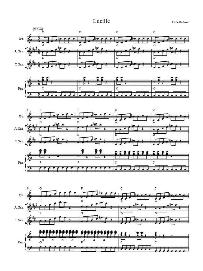 Lucille - Little Richard Sheet Music | PDF