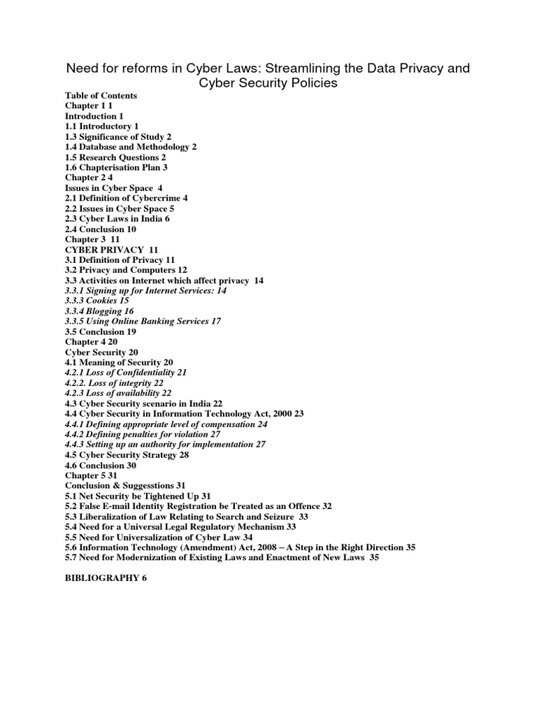 Need For Reforms in Cyber Laws | PDF | Privacy | Cybercrime