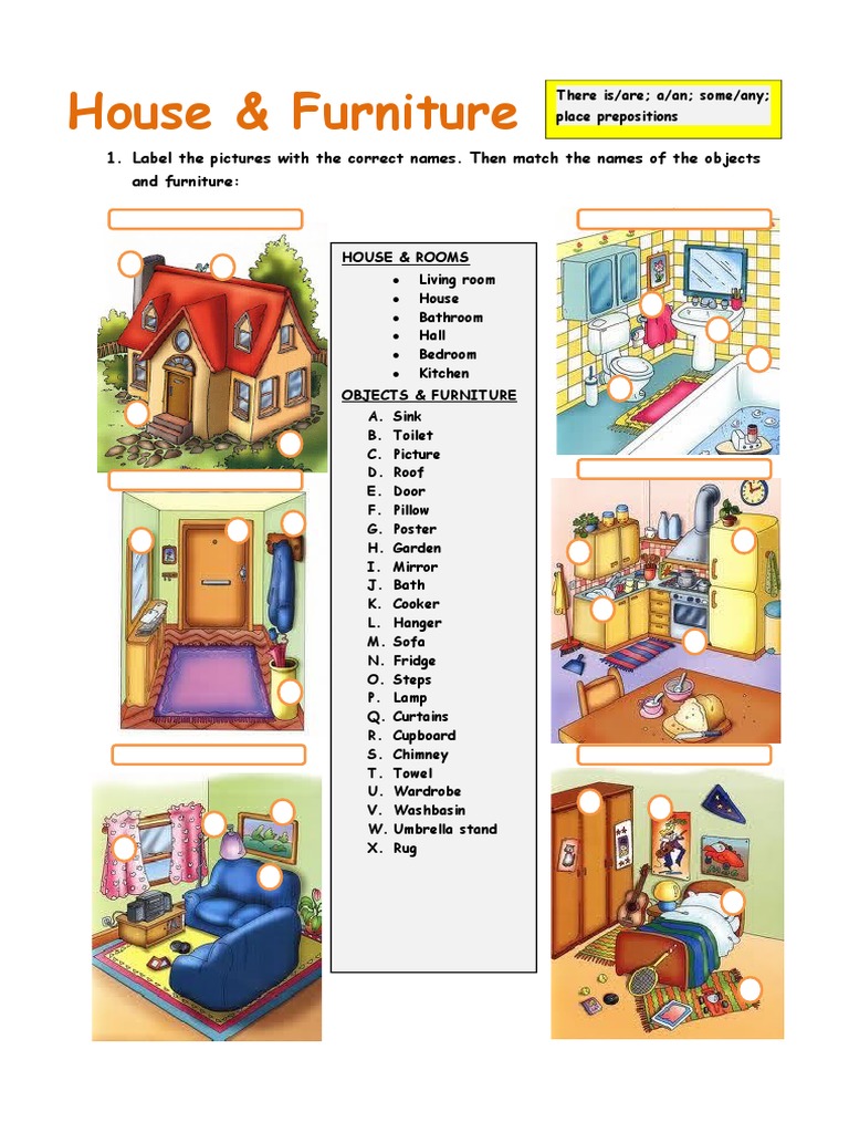 House and Furniture Vocabulary Guide | PDF | Home | Architectural Elements