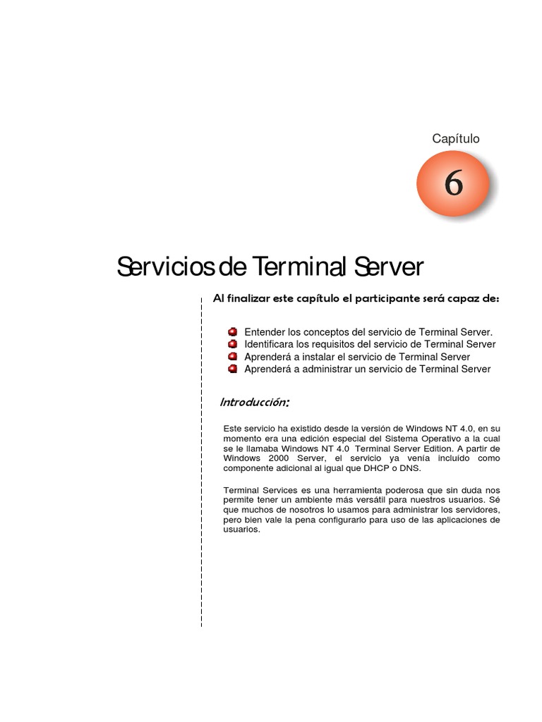 Terminal Server Windows | PDF | Servidor (Computación) | Terminal de ...