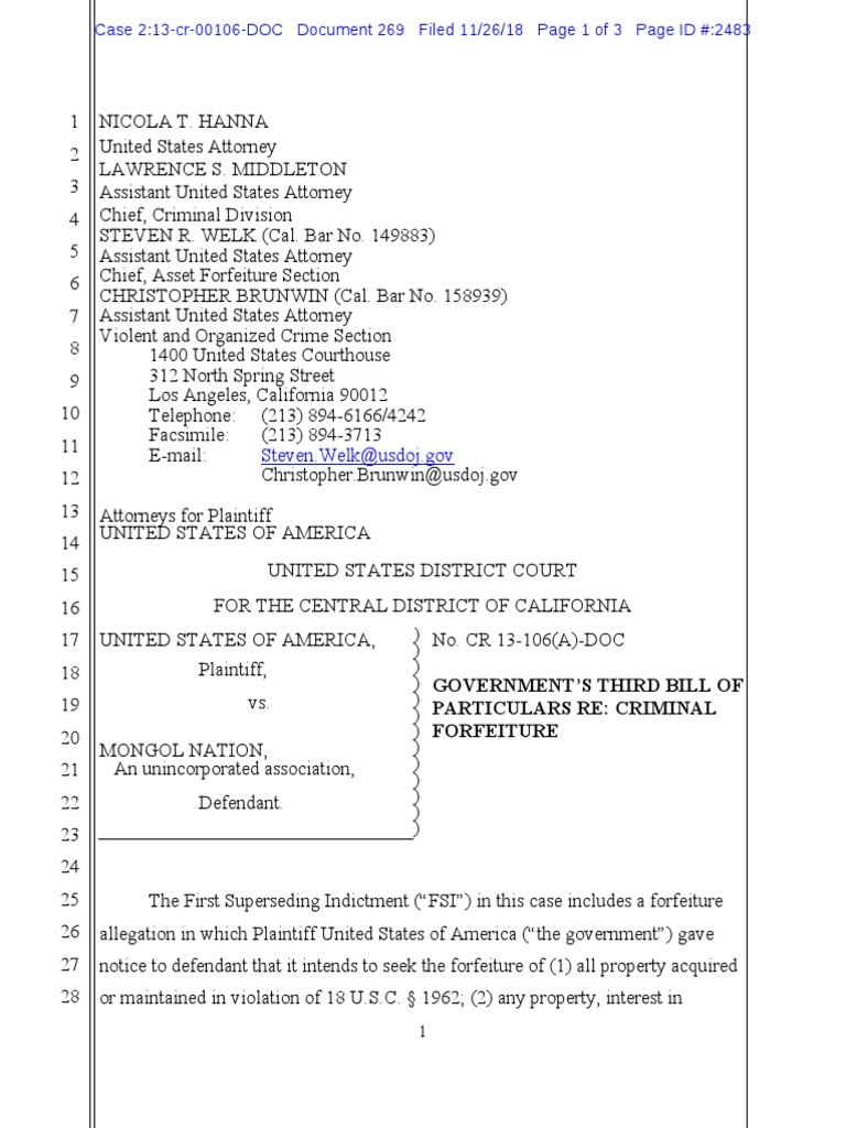 Government Forfeiture Procedures in RICO Case | PDF | Asset Forfeiture ...