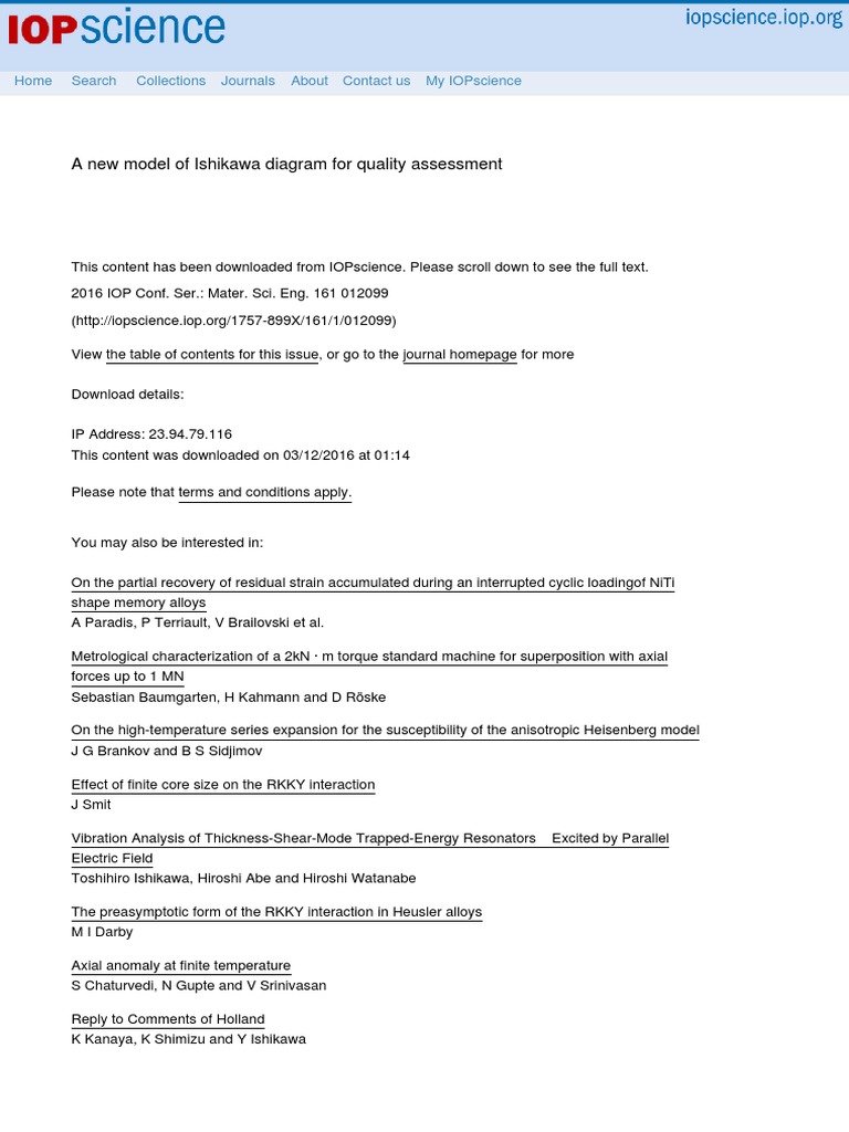A New Model of Ishikawa Diagram For Quality Assess | PDF | Causality ...