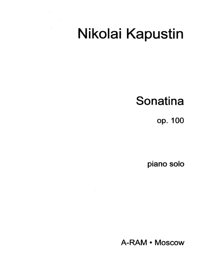 Op.100 - Sonatina For Piano | PDF Op.100 - Sonatina For Piano | PDF