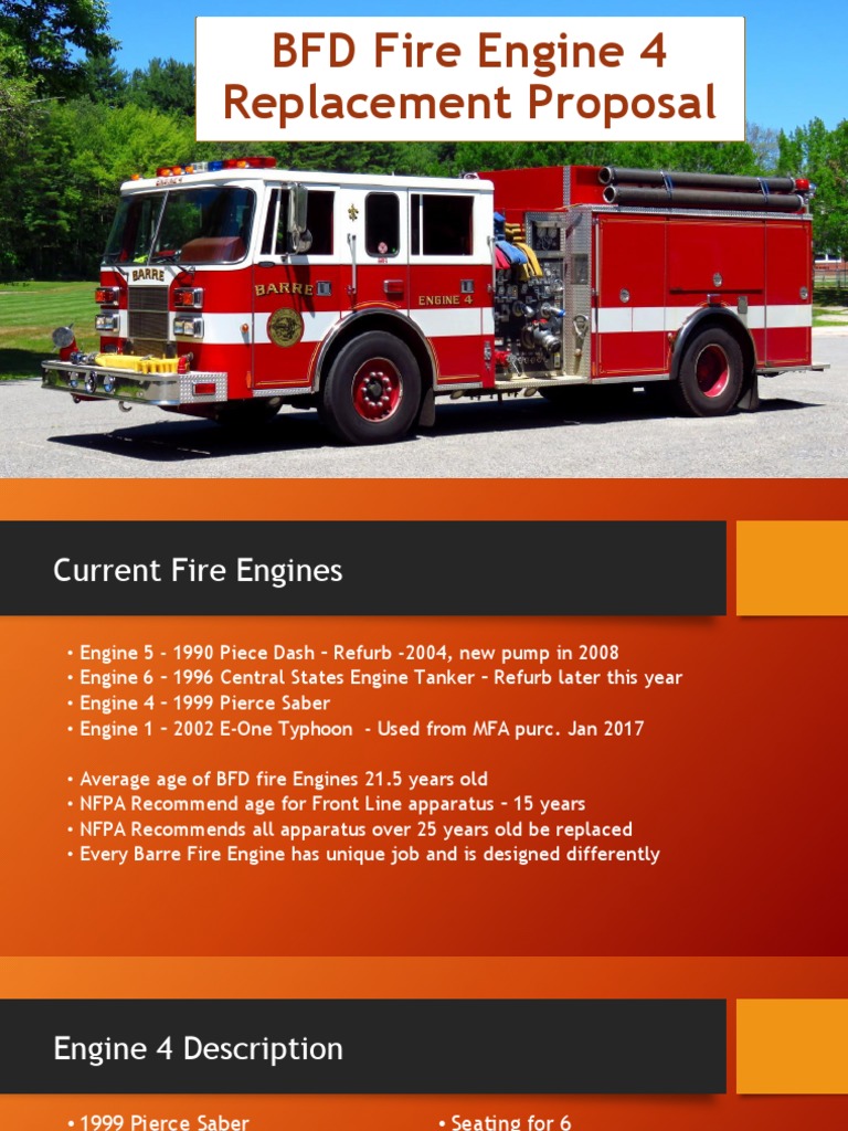 BFD Fire Engine 4 Replacement Proposal | PDF | Fire Engine | Truck