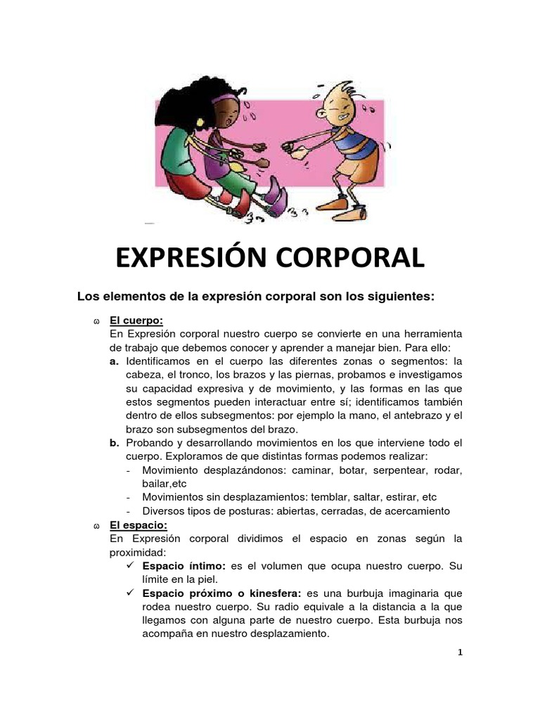 Elementos de la Expresión Corporal | PDF | Comunicación no verbal ...
