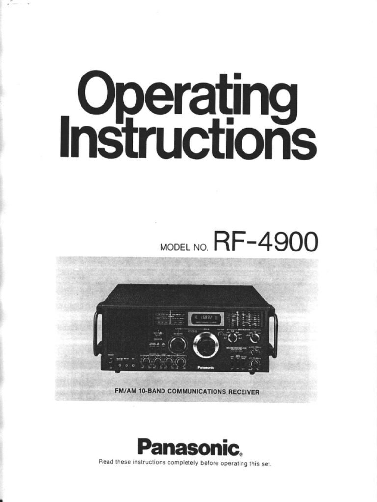 Panasonic RF 4900 Operating Instruction | PDF
