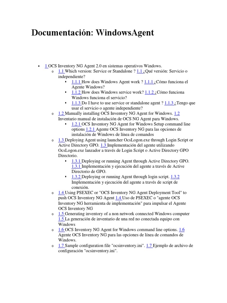Manual Ocs Inventory Ng Client Pdf Protocolo De Transferencia De
