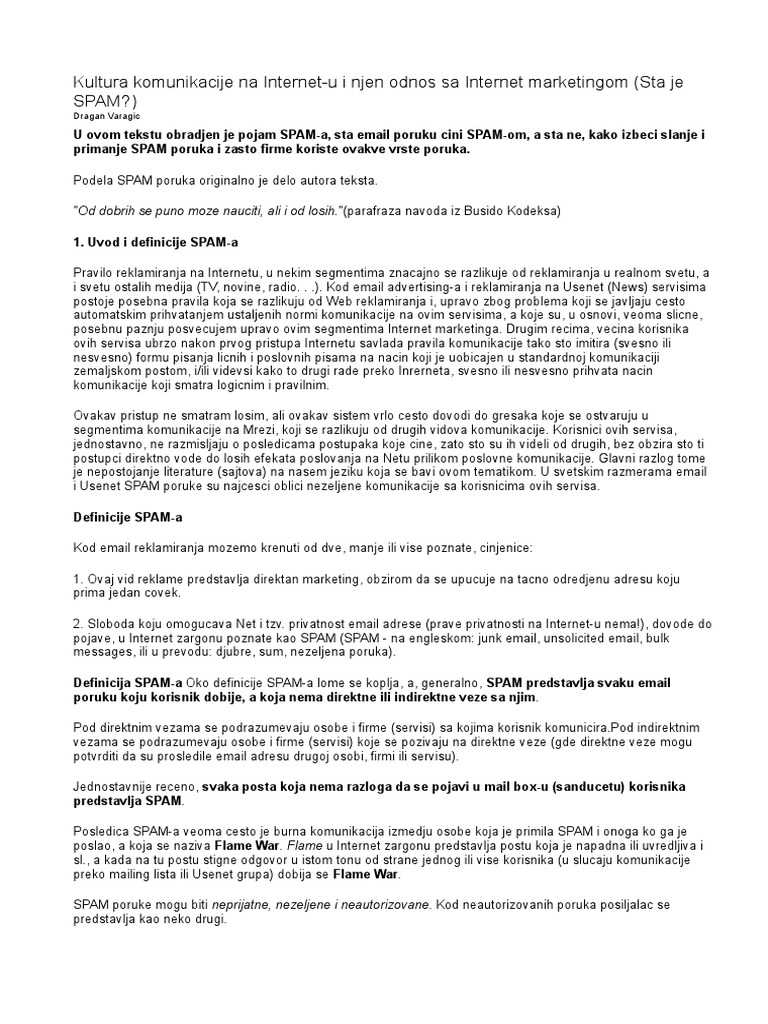 Sta Je Spam | PDF