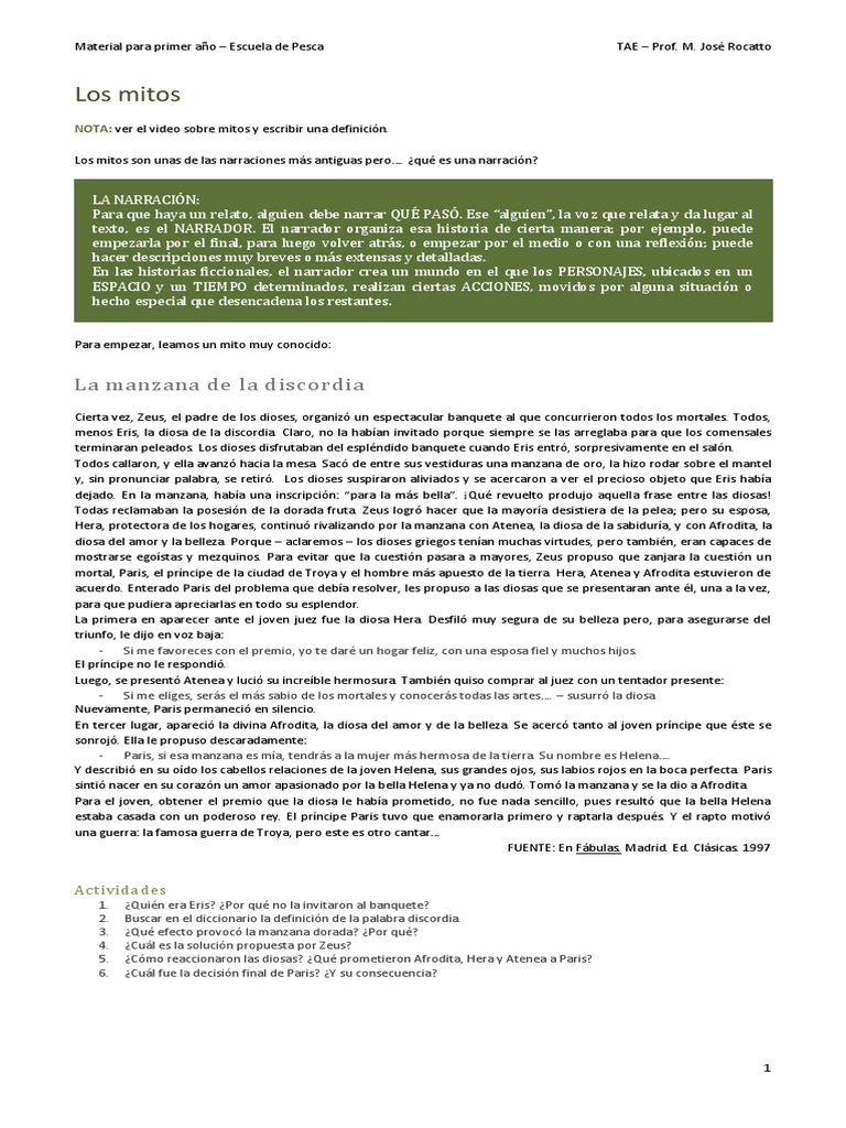 Los Mitos | PDF | París (mitología) | Afrodita