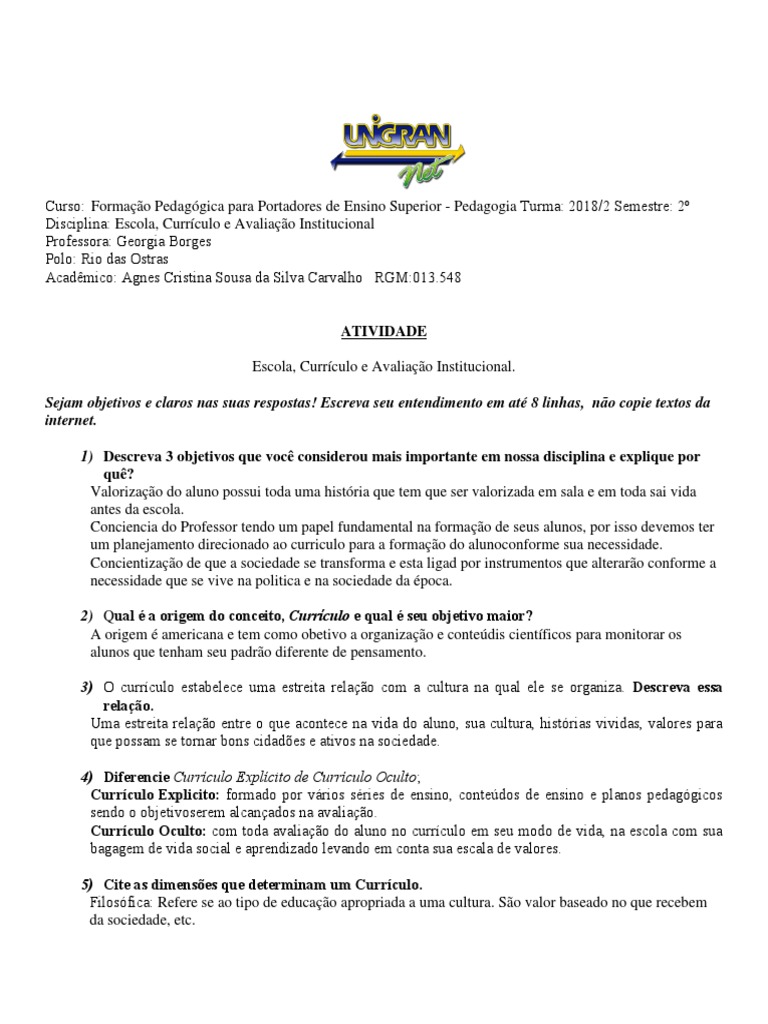 Ativ 34527 | PDF | Pedagogia | Currículo