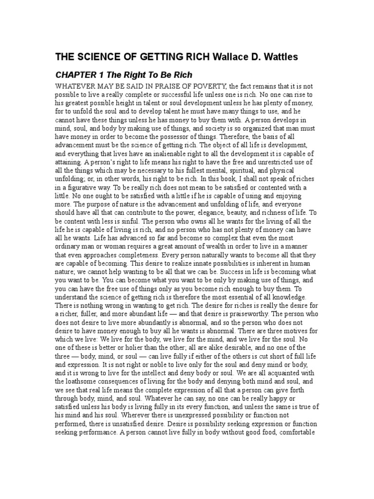 The Science of Getting Rich | PDF | Gratitude | Mind