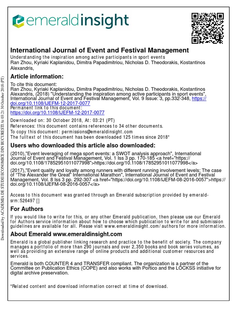 International Journal of Event and Festival Management: Article ...