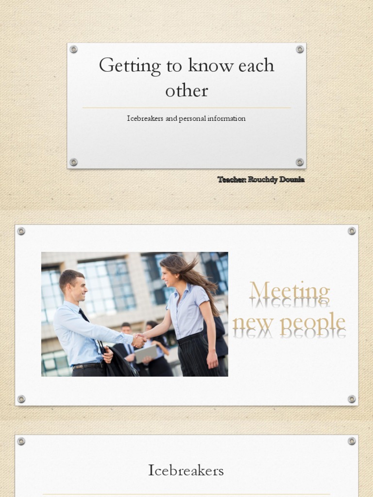 Getting To Know Each Other | PDF | Social Science | Wellness