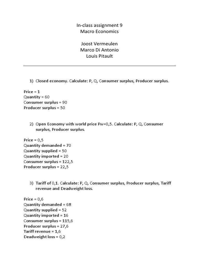 In-Class Assignment 9 Macro Economics Joost Vermeulen Marco Di Antonio ...