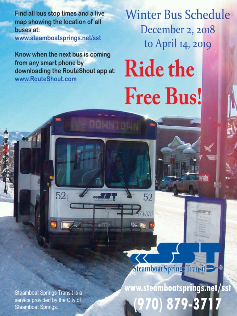 Steamboat Springs Transit 2018-2019 Local Bus Service Schedule | PDF ...