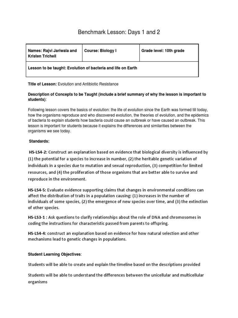 Benchmark Lesson | Download Free PDF | Evolution | Species