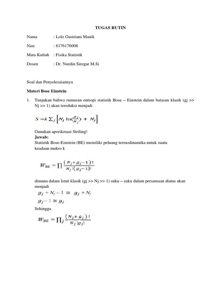 TUGAS RUTIN Soal Dan Penyelesaian | PDF