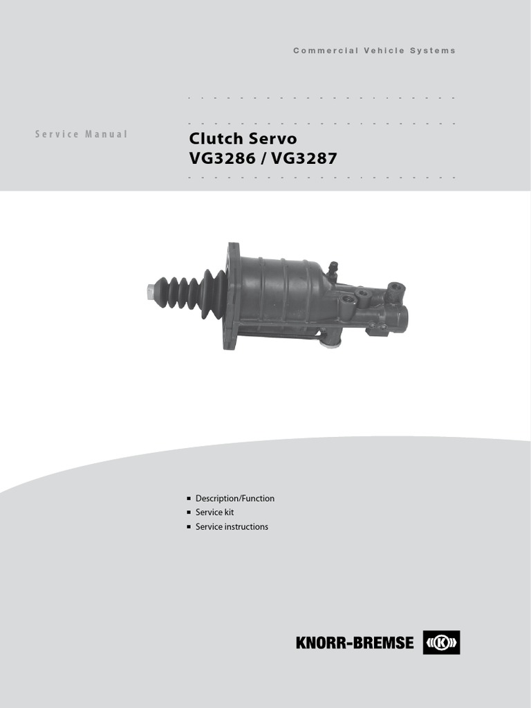 Clutch Servo VG3286 / VG3287: Service Manual | PDF | Cylinder (Engine ...